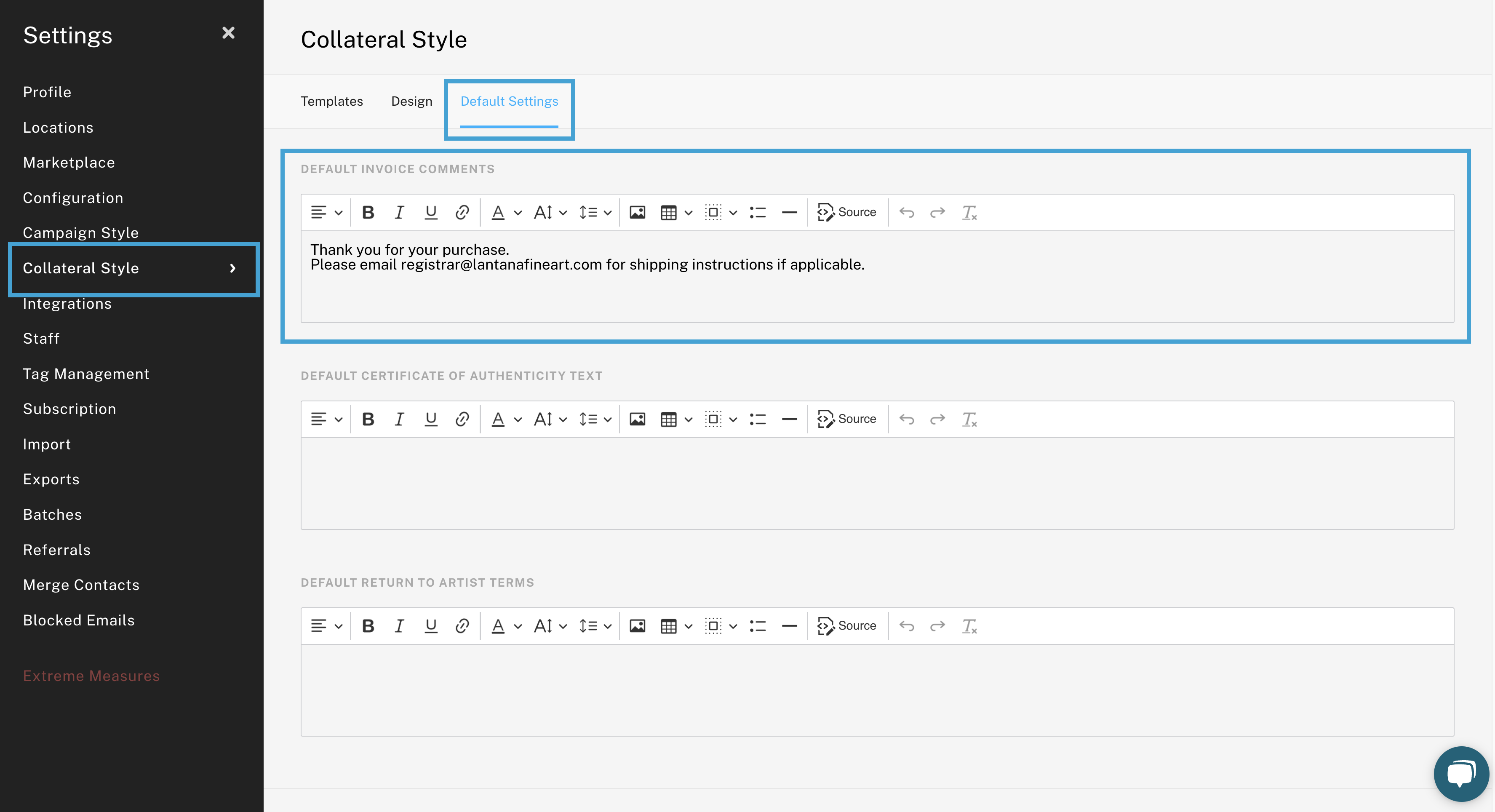 Control your Account Defaults